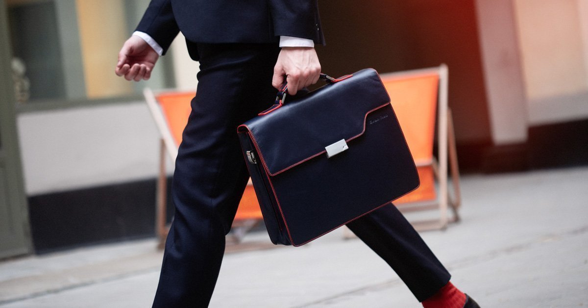 A collection of men’s luxury briefcases